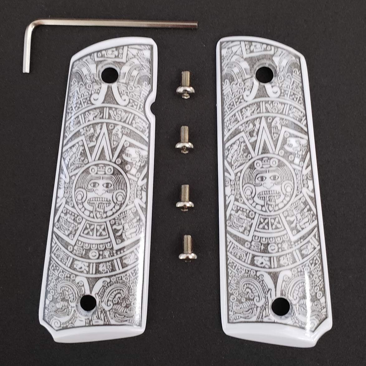 Amazon.com : 1911 Grips Aztec Calendar 1911 Full Size Ivory Colt ...