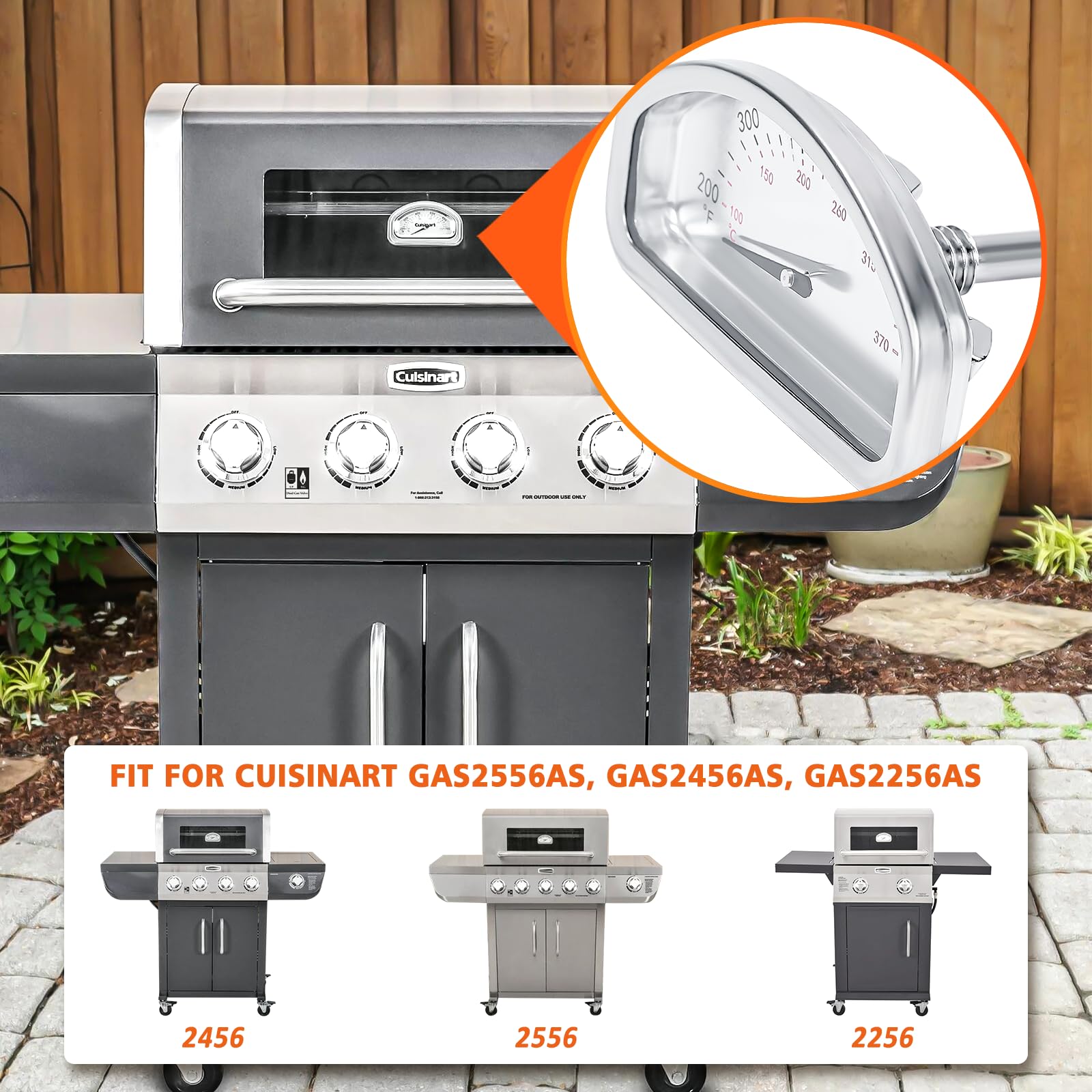 Snapklik.com : Grill Thermometer For Cuisinart GAS2556AS, GAS2456AS ...