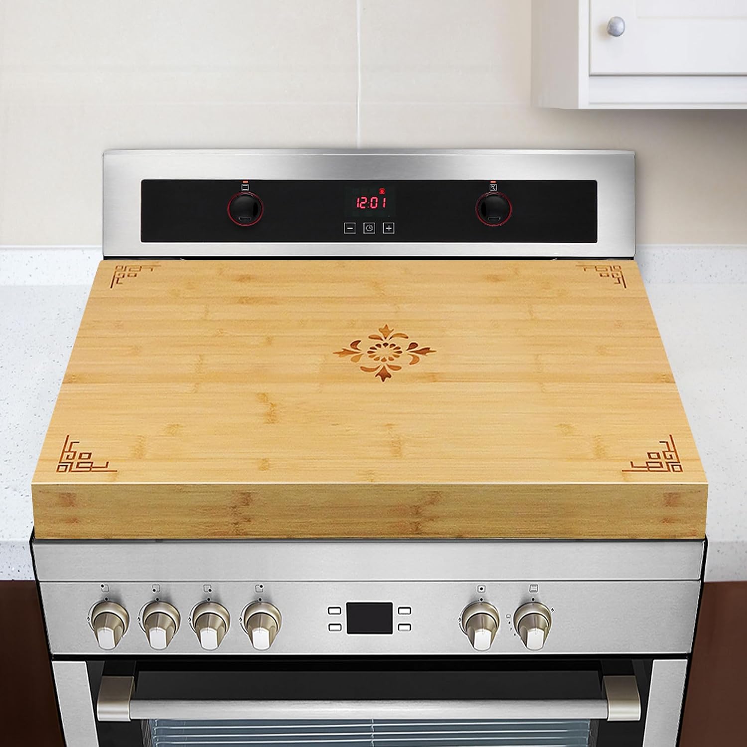 Amazon.com: Bamboo Wood Stove Top Cover, 30"L x 22"W x 2.5", Noodle ...