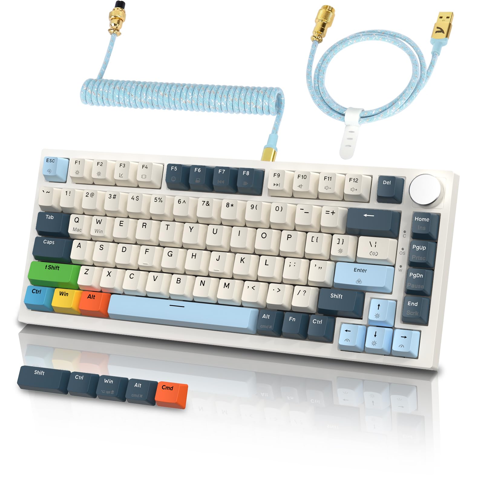 ATTACK SHARK K85 Rapid Trigger Mechanical Keyboard with Coiled Cable ...