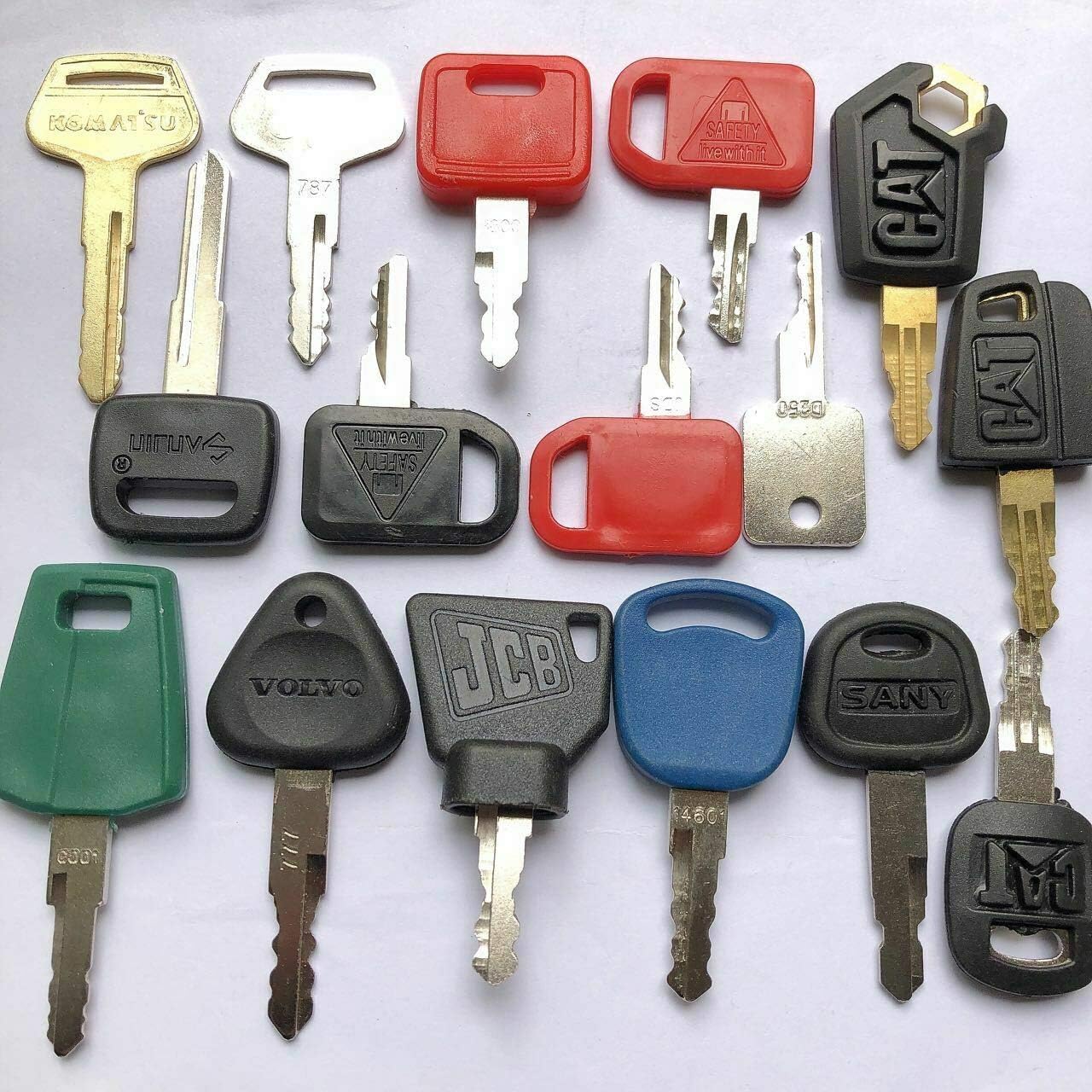 16 key Construction Ignition/Heavy Equipment Key Set for CAT Komatsu ...