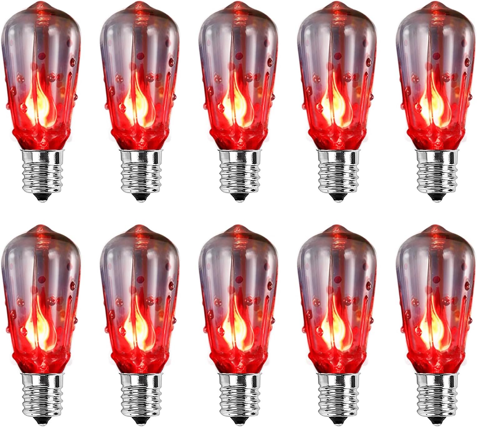 10 Pack Halloween Flicker Flame Replacement Bulbs, ST40 Halloween ...