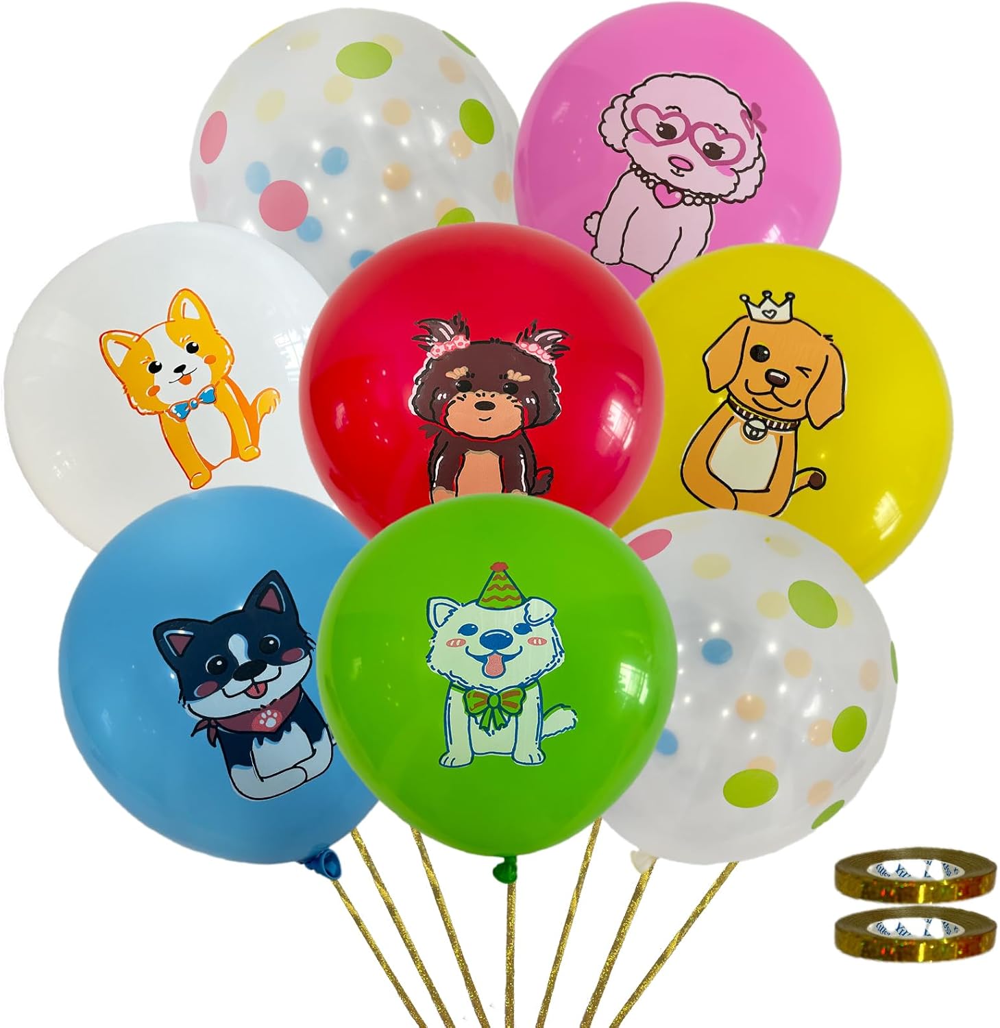 Amazon.com: JINGAOFUN 44PCS Dog Balloons for Birthday Party 12INCH ...