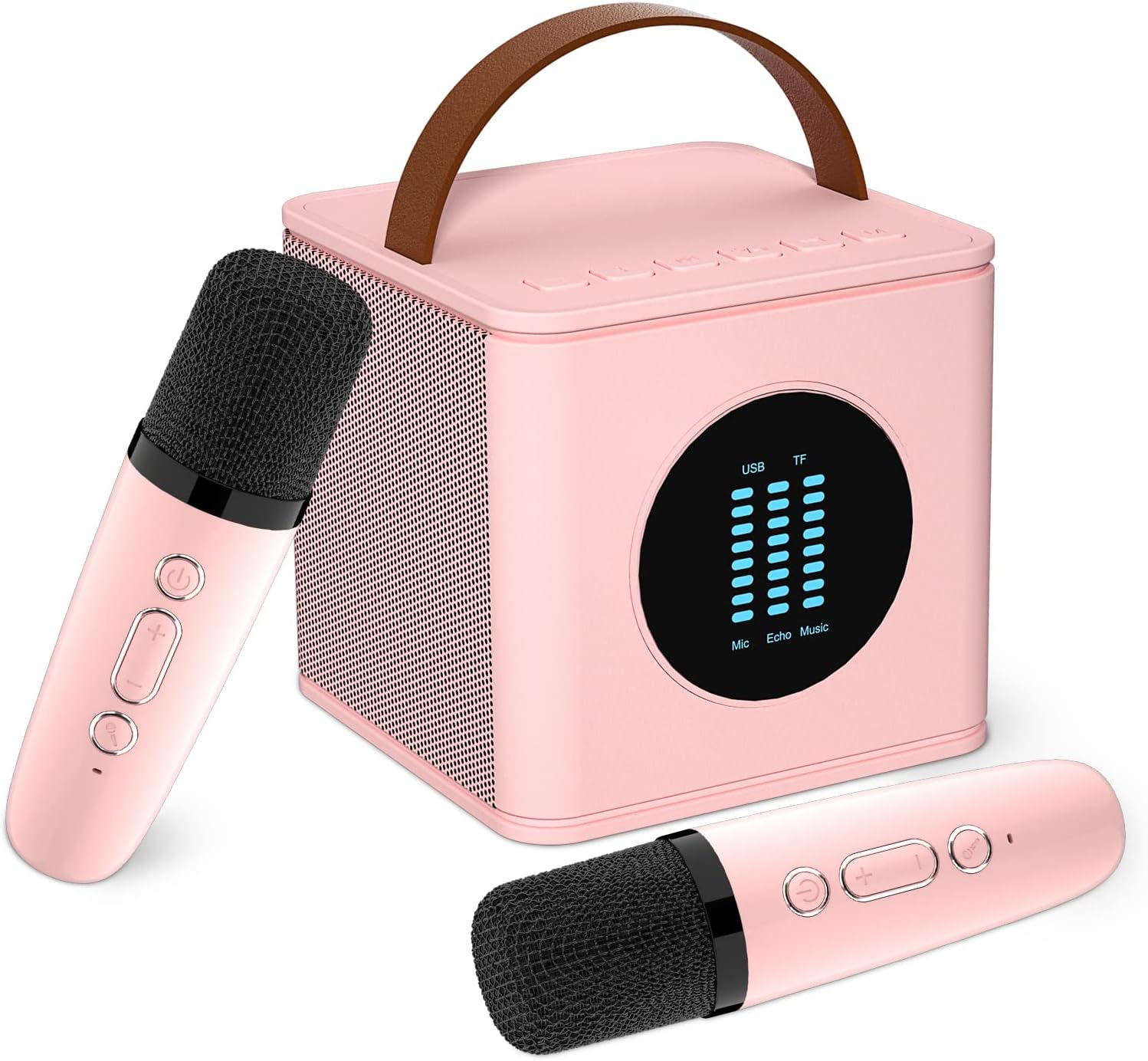 Amazon.com: BONAOK Mini Karaoke Machine with 2 Wireless Microphones ...