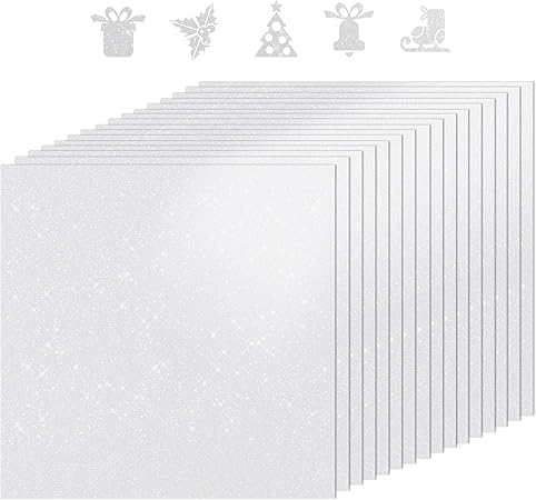 Amazon.com : BEISHIDA Silver Cardstock Paper, 12" x 12" Glitter ...