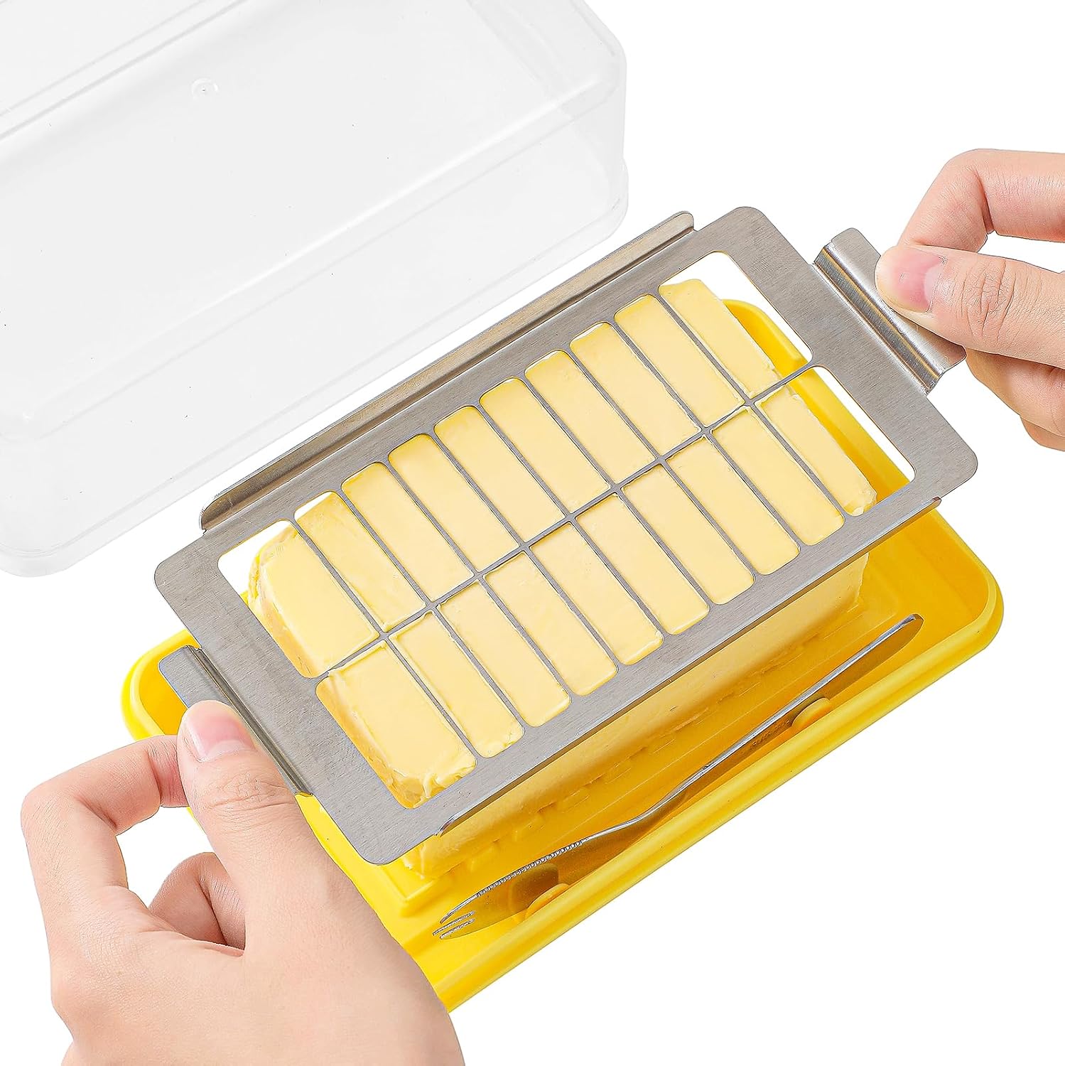 Amazon.com | Butter Slicer Cutter Dish Box Stick Container with Lid ...