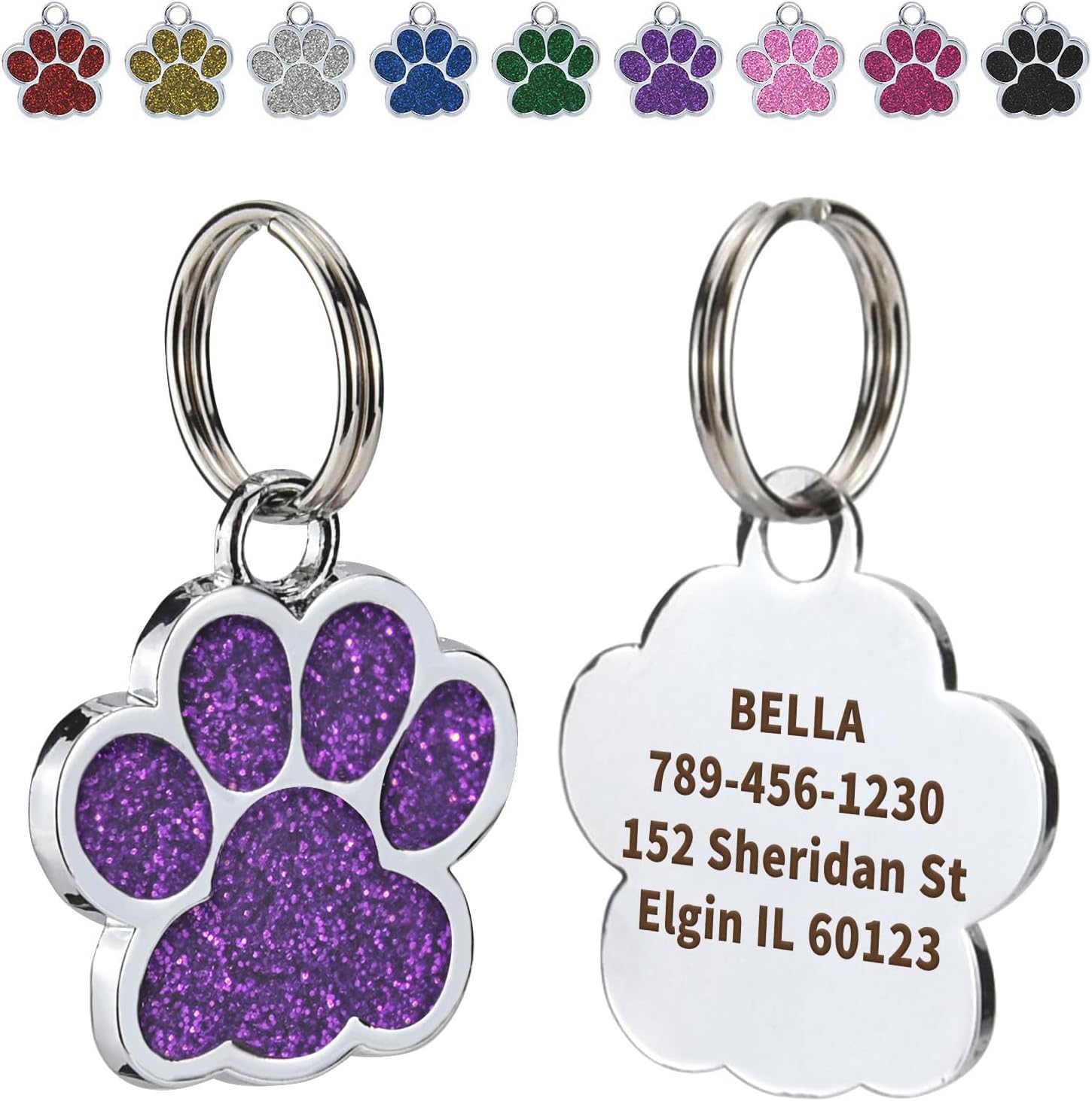 Amazon.com: JIENISIC Personalized Pet ID Tags for Dogs and Cats, Laser ...