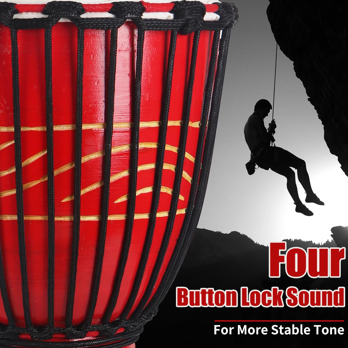 Snapklik.com : Lotmusic African Djembe Drum, Standard 10 Hand-Carved ...