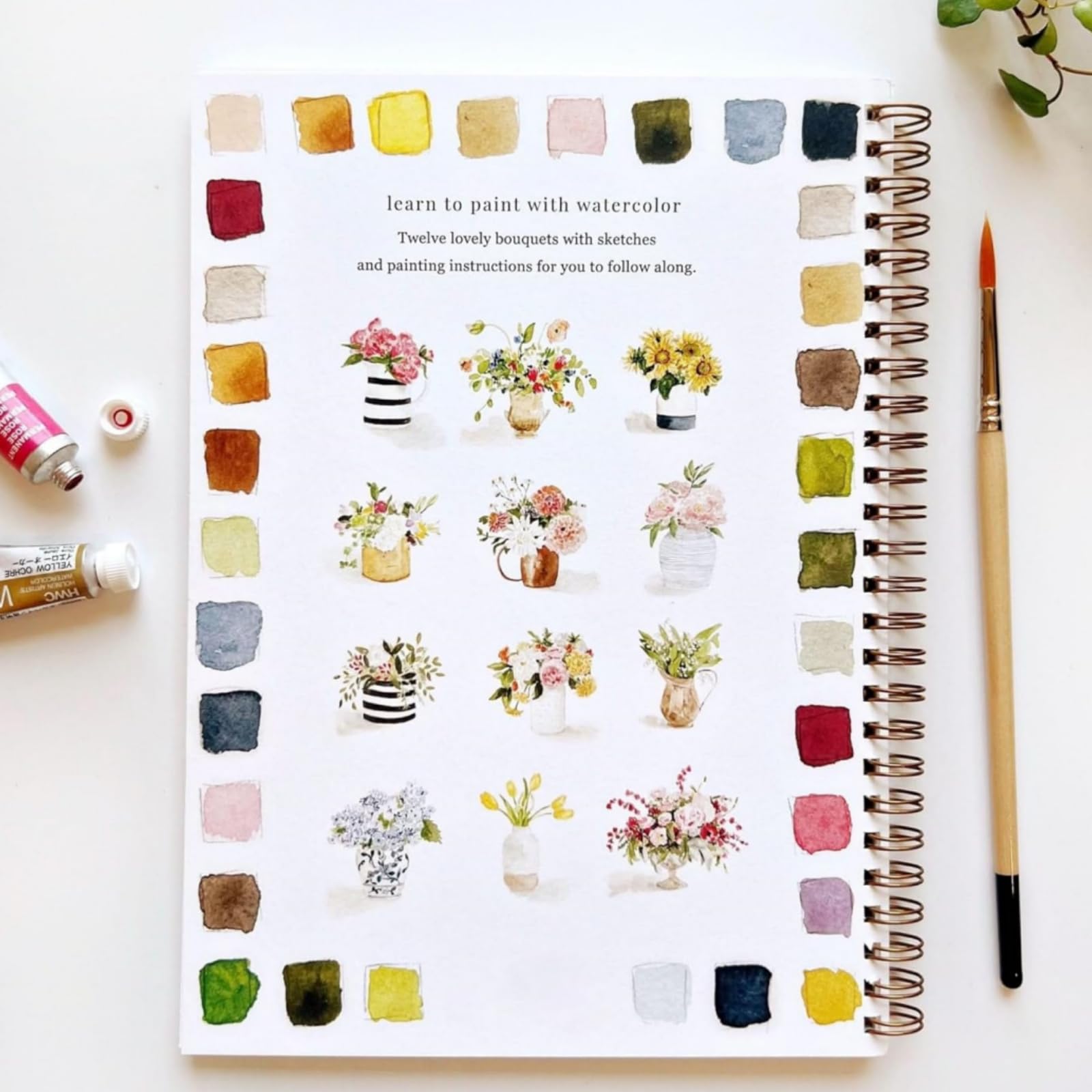Art Crafts Workbook Set For Beginners - 12 Colors With Brush & 44 ...