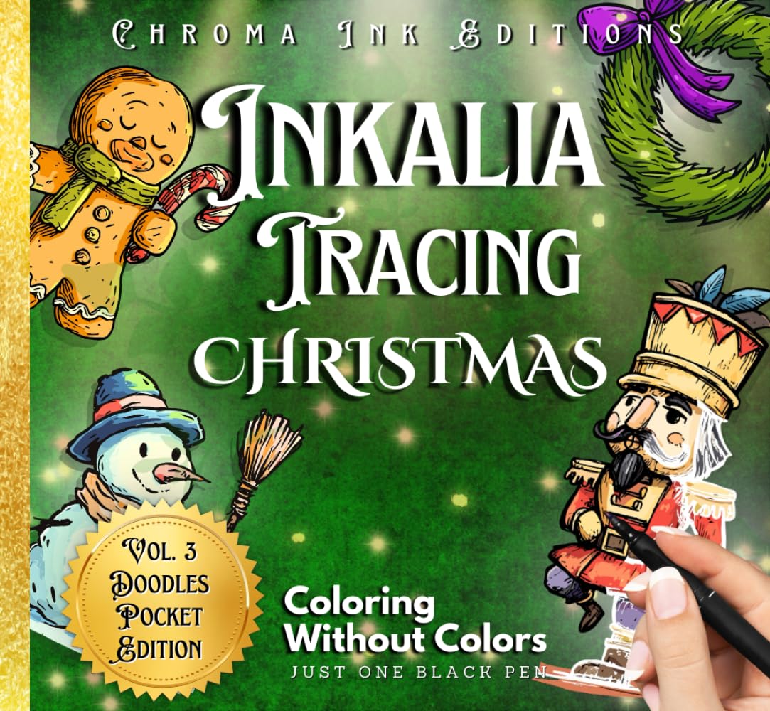 Inkalia Tracing Pocket Christmas Edition: Cozy Festive Doodles Bold and ...