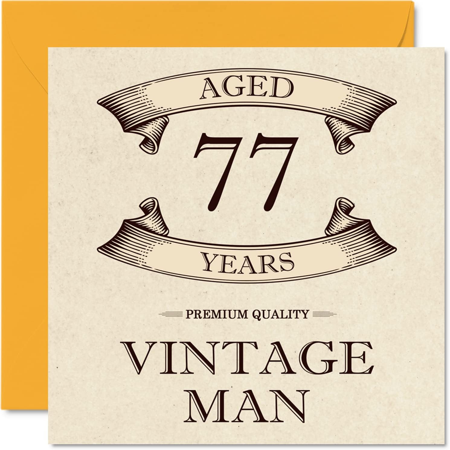Amazon.com : Stuff4 Vintage 77th Birthday Cards for Men - Aged 77 Years ...