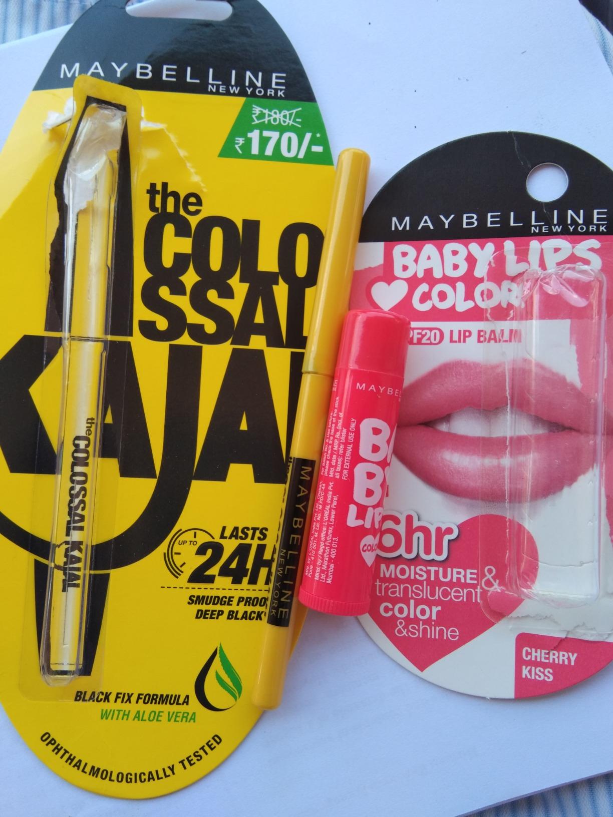 Buy Maybelline New York Colossal Kajal,0.35G+ Baby Glossy Lips Love ...