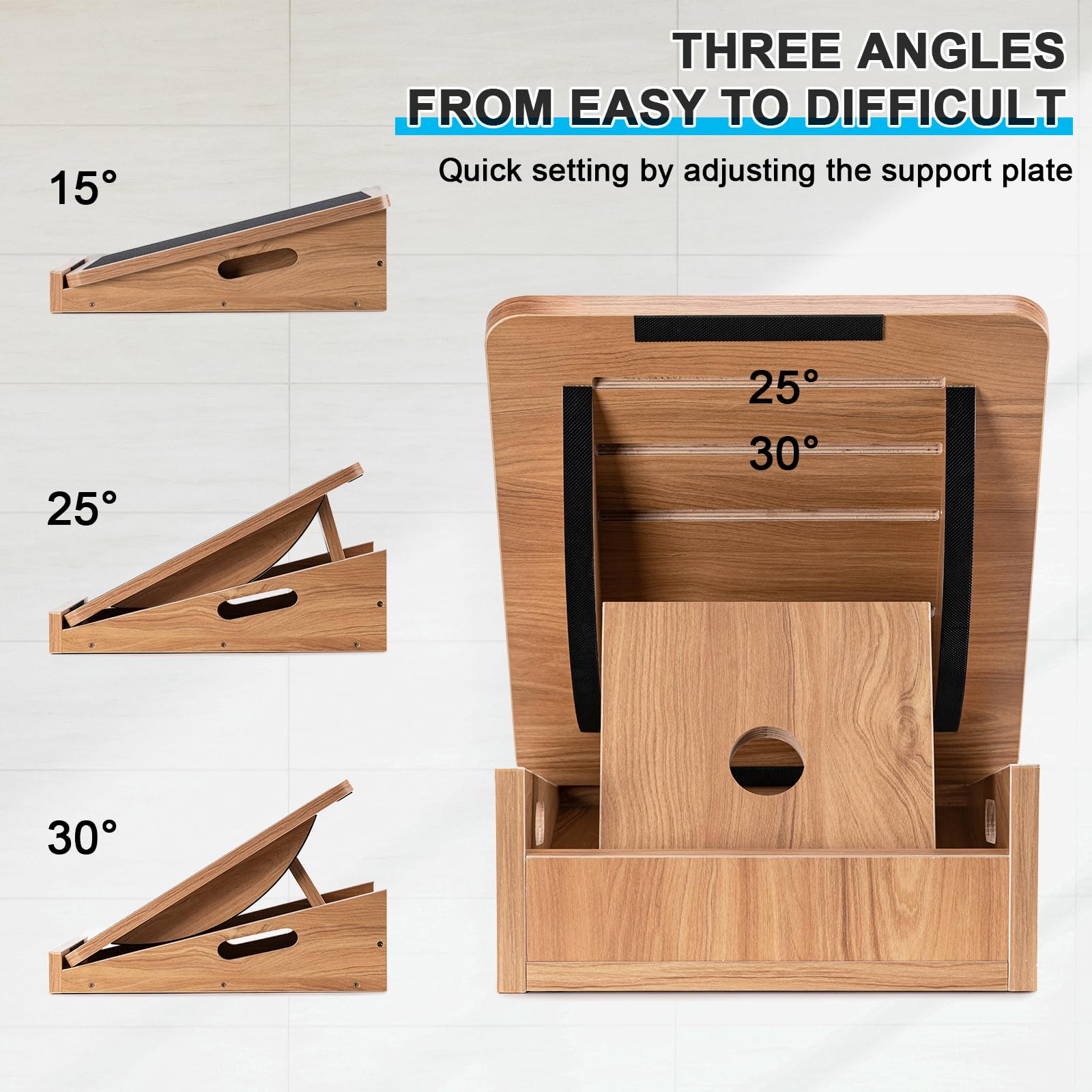 2-in-1 Professional Wooden Balance Board & Slant Board for Adults ...