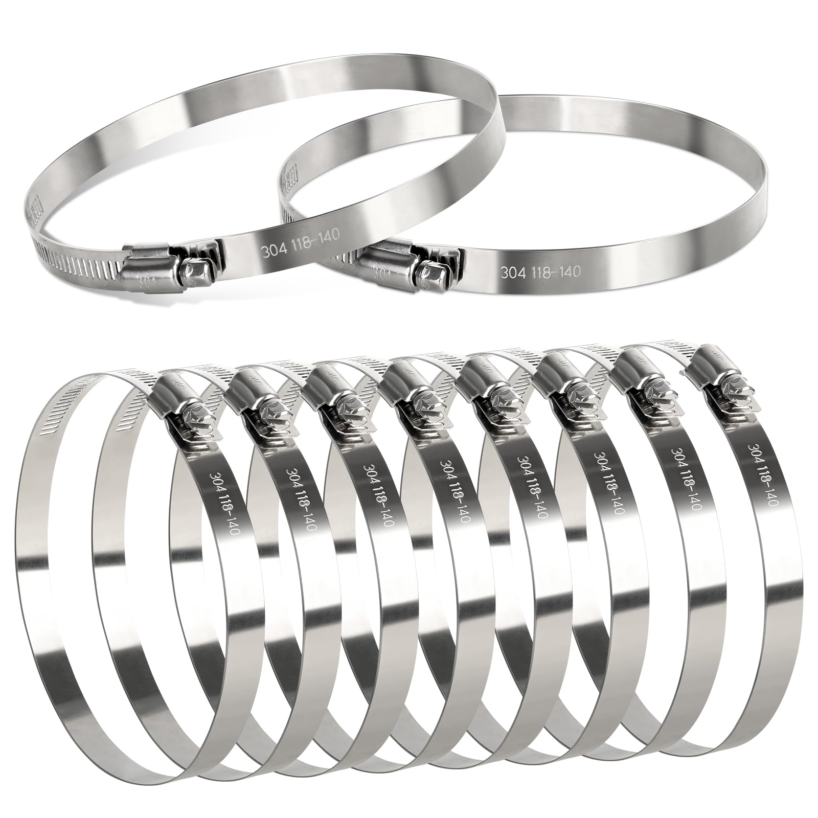 Snapklik.com : Hose Clamp 7 Inch, 10 Pcs Stainless Steel Duct Clamps ...