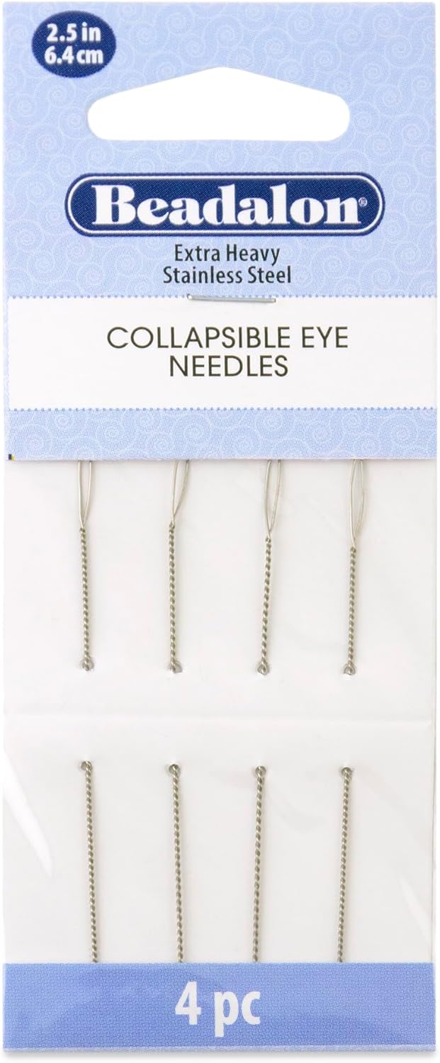 Amazon.com: Beadalon Collapsible Eye Beading Needles, Extra Heavy 0.60 ...