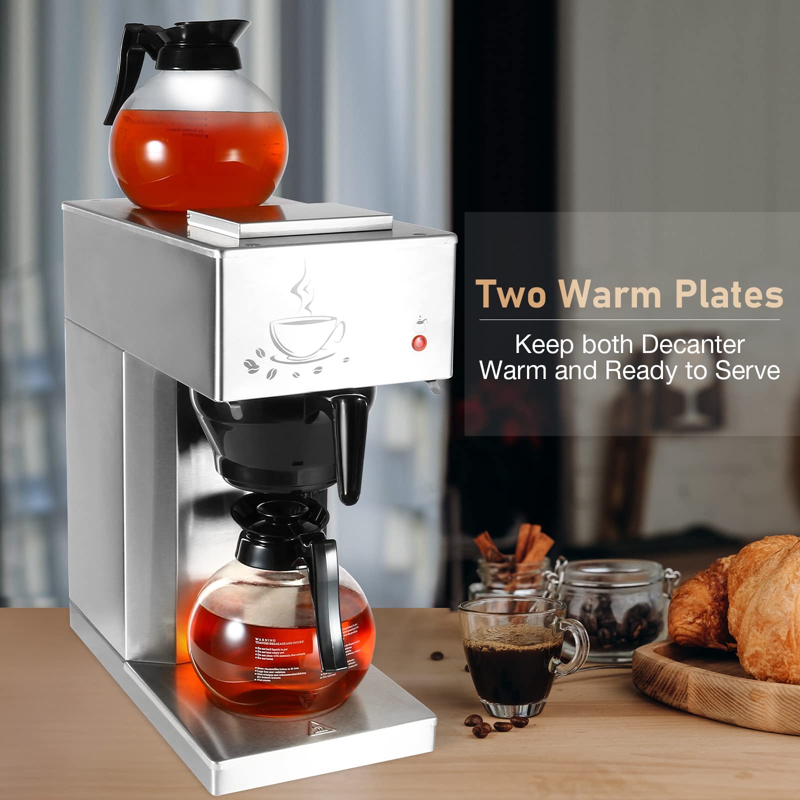 Restlrious Commercial Coffee Maker 12-Cup Drip Coffee Machine ...