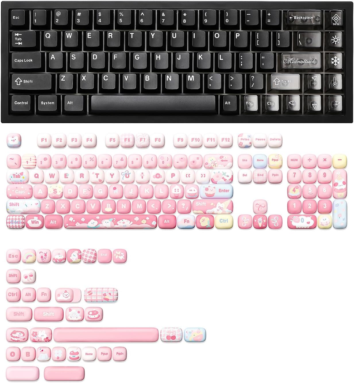 Amazon.com: YUNZII AL65 Wireless Mechanical Keyboard(Black, Milk V2 ...
