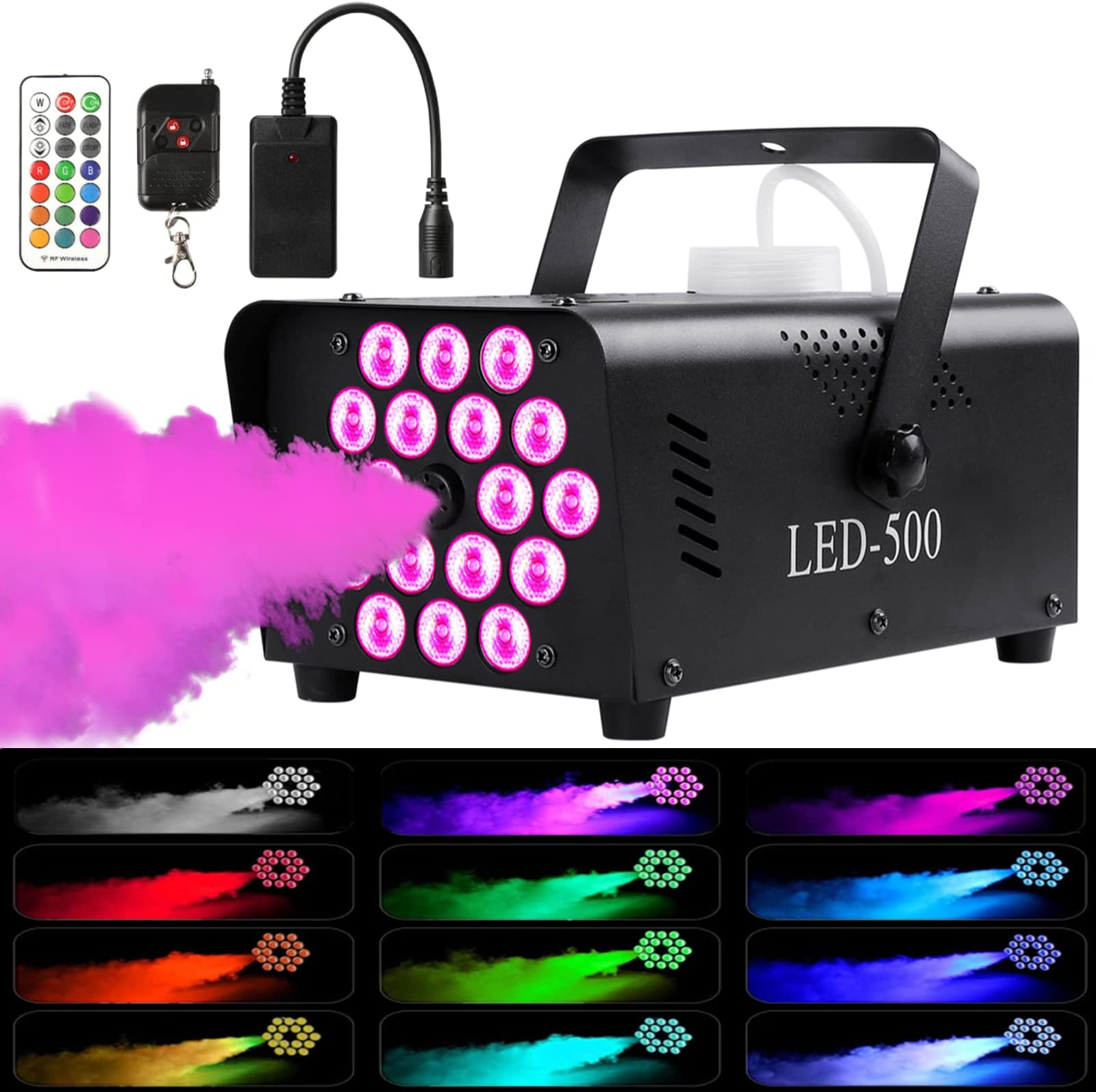 Amazon.com: Fog Machine with Lights 18 LED, Smoke Machine Fog, Fog ...