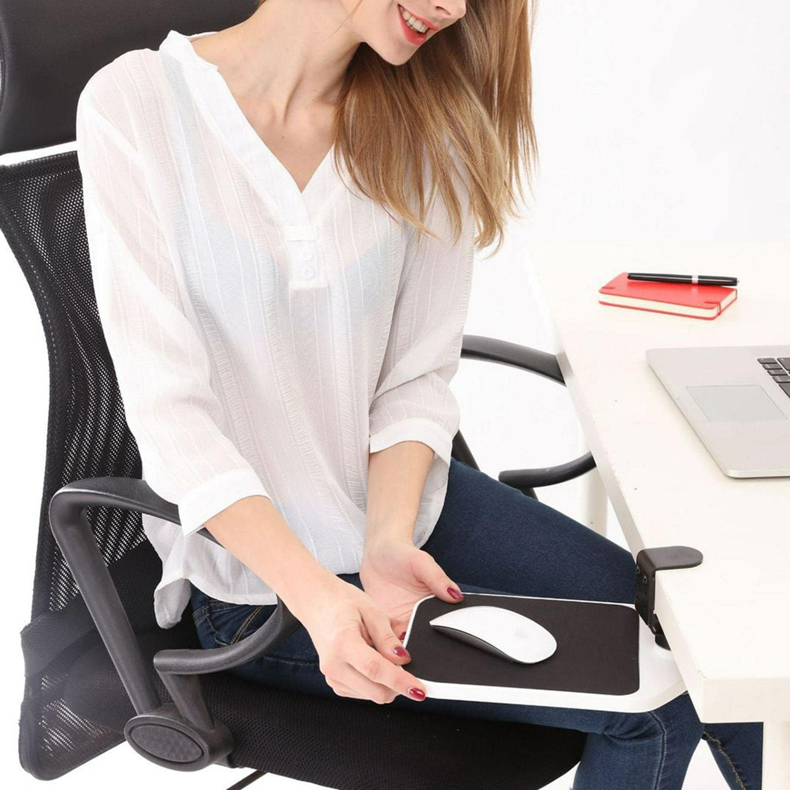 Amazon.com: Under-Desk Mouse Tray,Easy Clamp-On Mouse Pad Rotating 360 ...