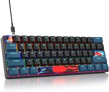 Amazon.com: surmen 60% Mechanical Gaming Keyboard with Linear Red ...