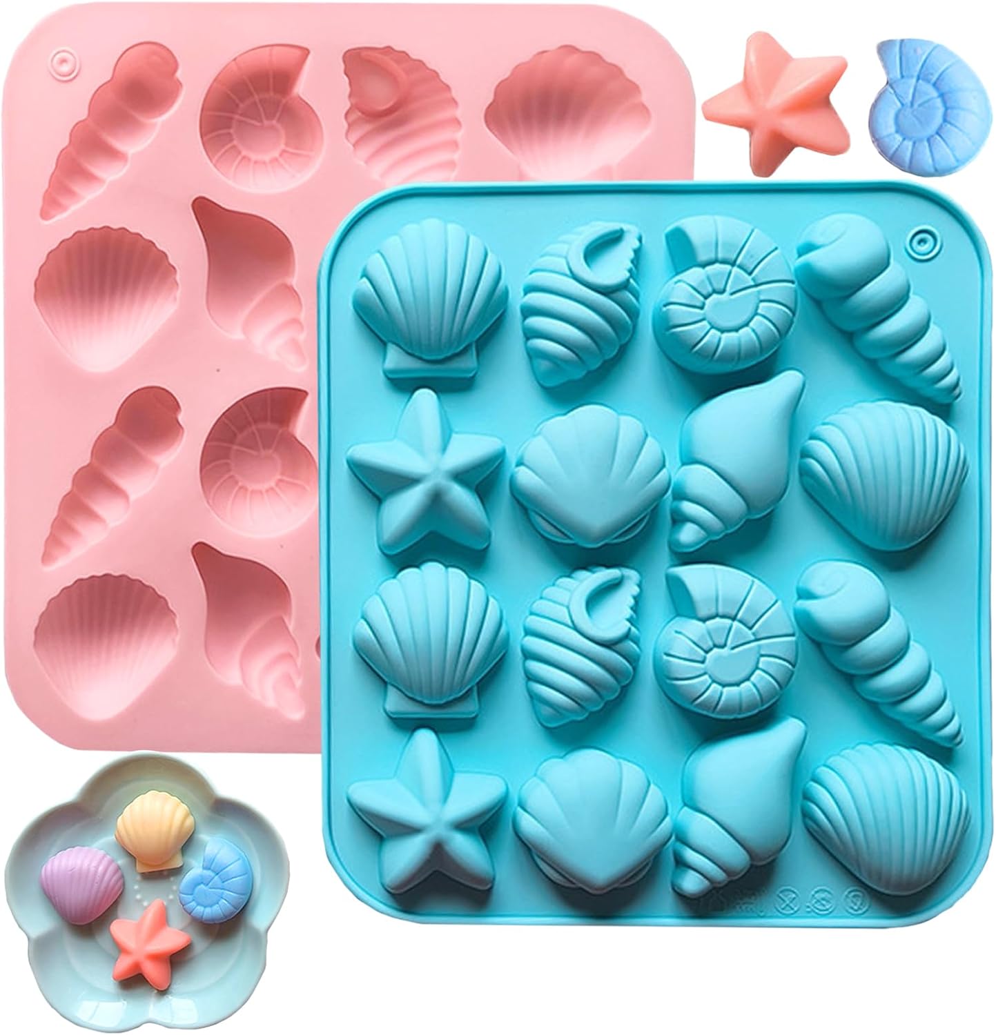 Amazon.com: 2PCS Seashell Chocolate Molds Shell Mold Ocean Theme Mold ...