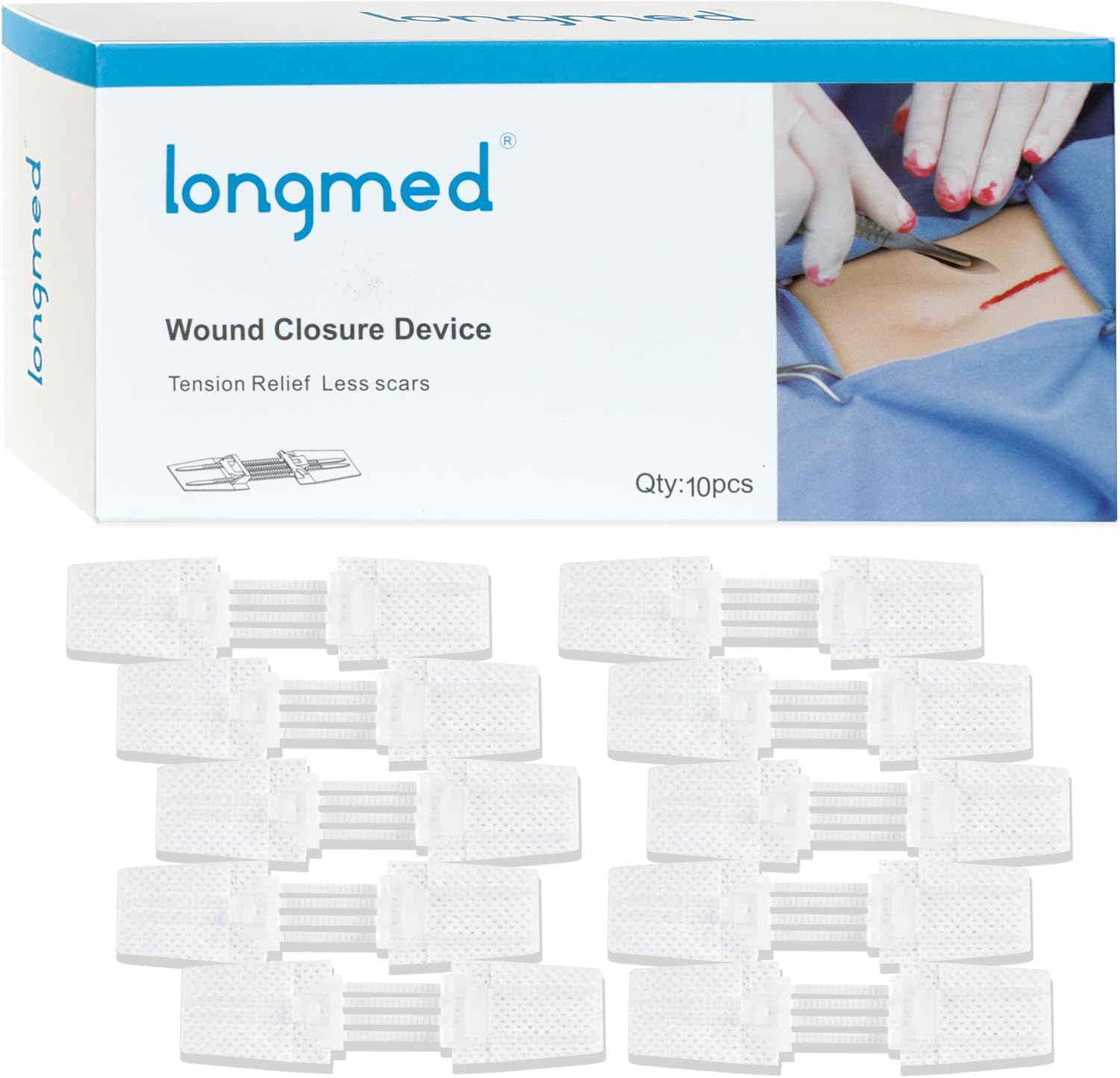 Emergency Wound Closure Kit 10pcs,Medical Grade Adhesive Sutures ...