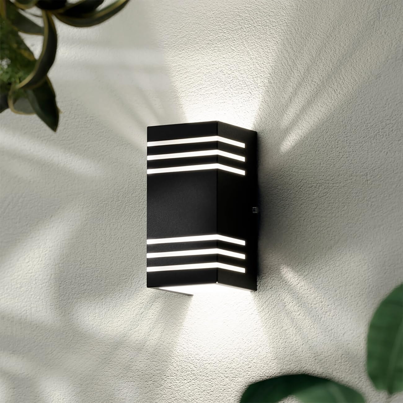 Arandela Externa 6 Frisos Luminária de Parede Muro +LED MF150 (Preto ...