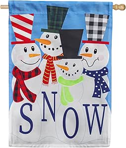 Amazon.com : Evergreen Applique House Flag - Snow Friends : Patio, Lawn ...
