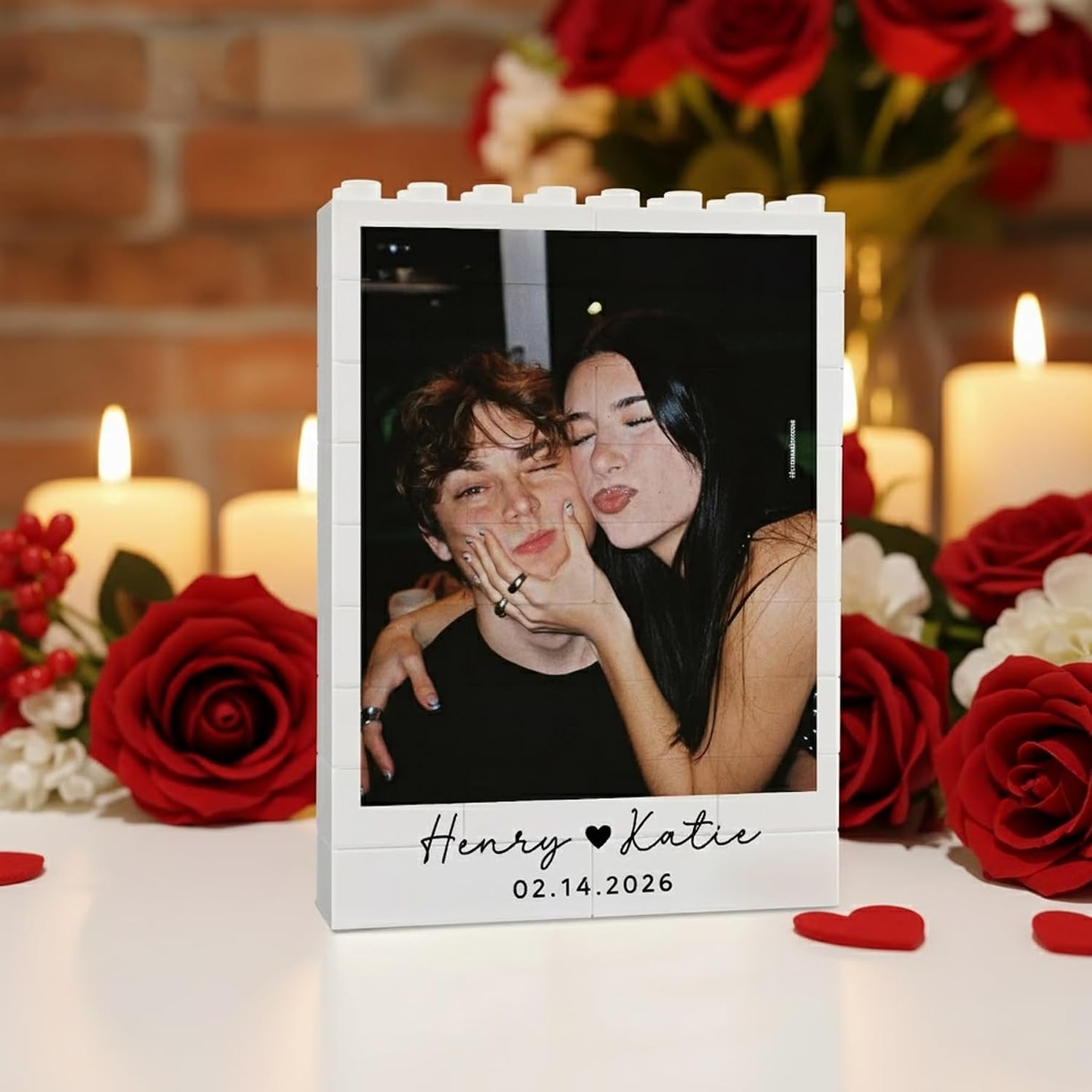 Amazon.com: IZI POD Custom Building Block Photo Block for Couples ...