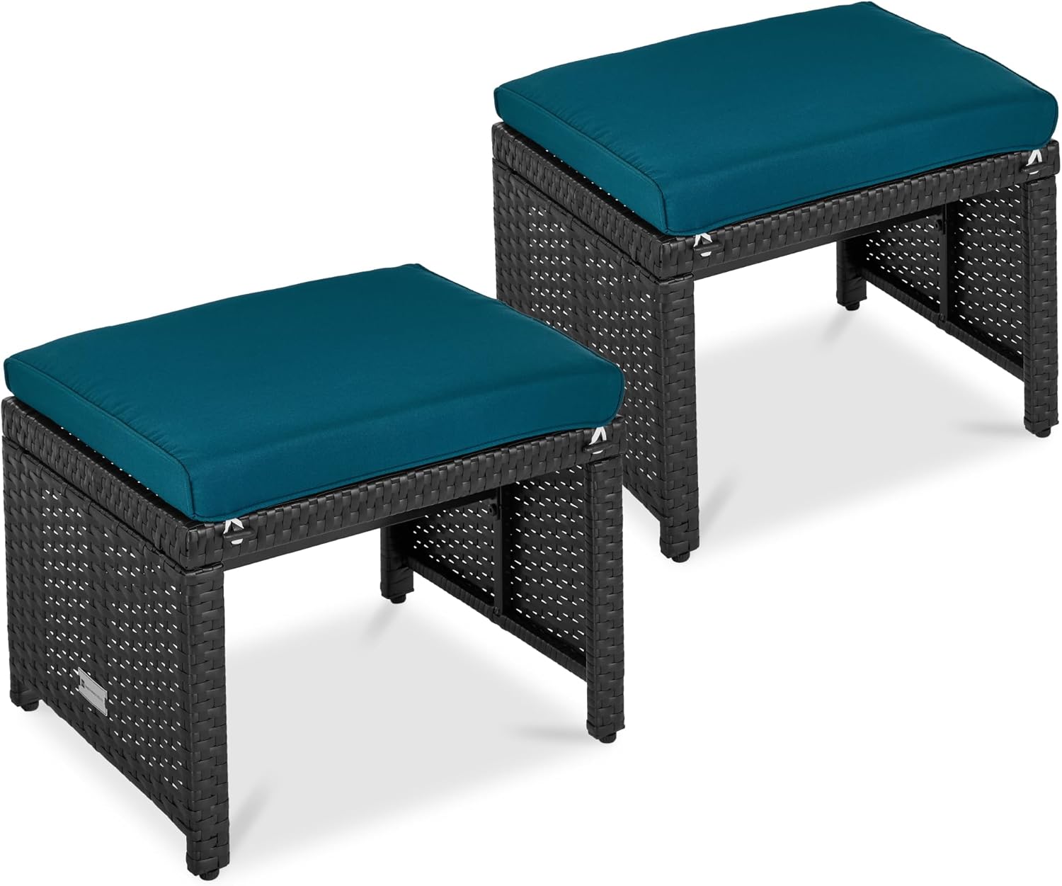 Amazon.com: Best Choice Products Set of 2 Wicker Ottomans, Multipurpose ...
