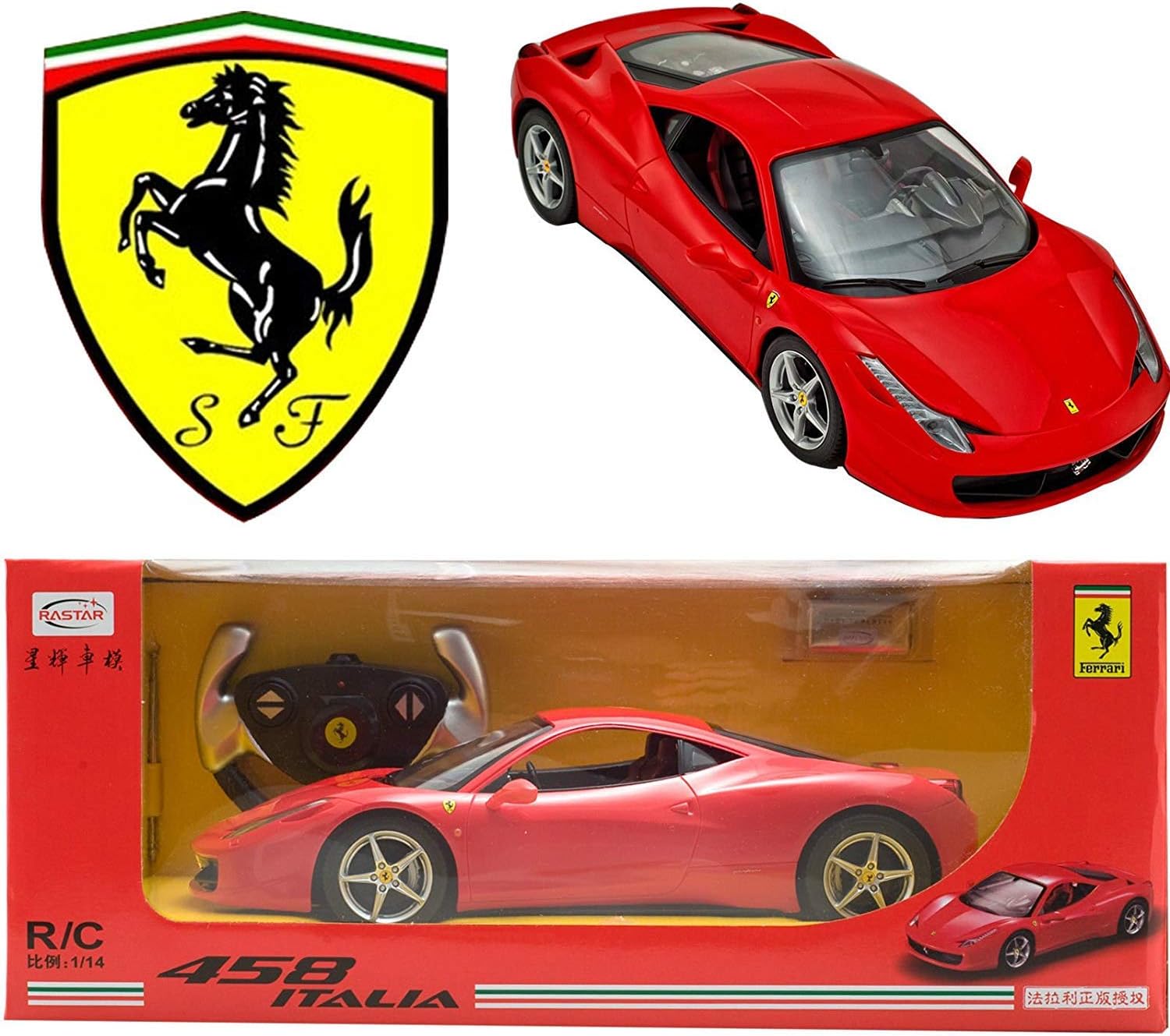 Ferrari 458 Italia - Mando a distancia para coche (escala 1/14), color ...