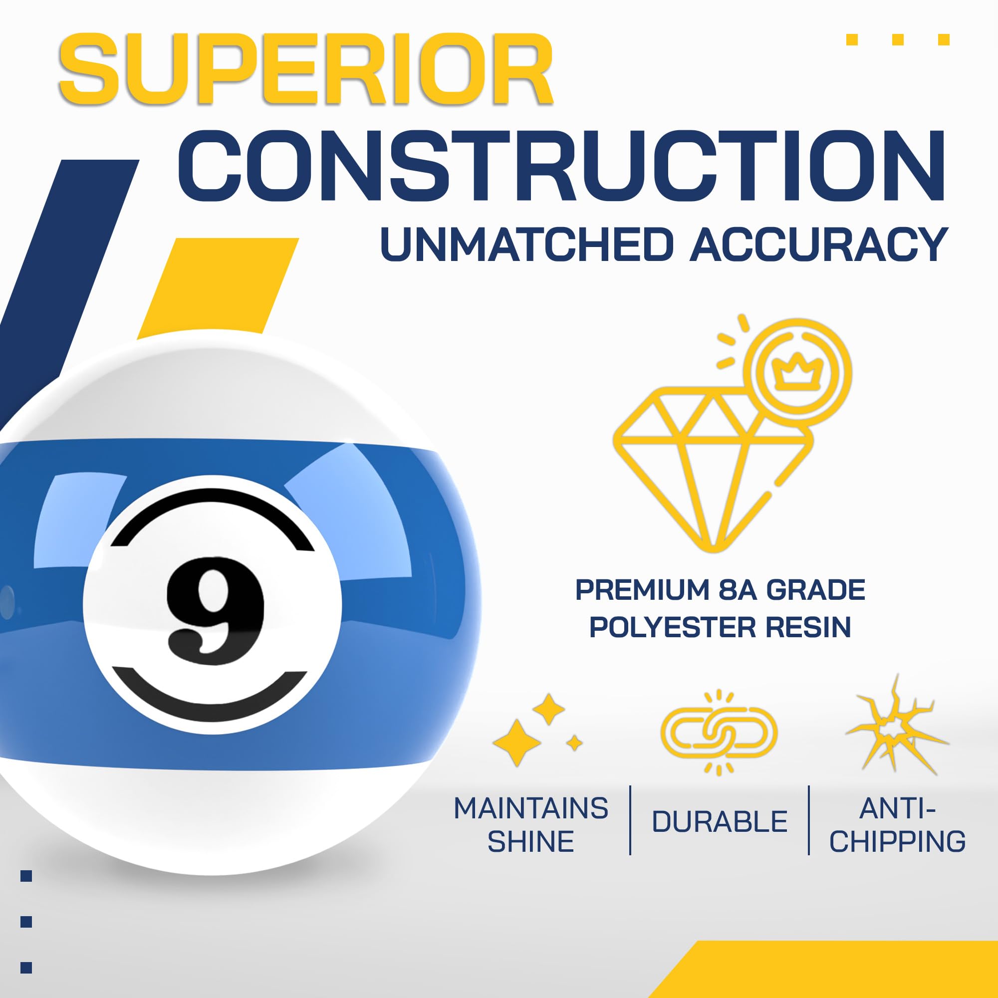 Mavrox Billiard Balls Set of 16 – Premium Polyester Resin Billiards ...