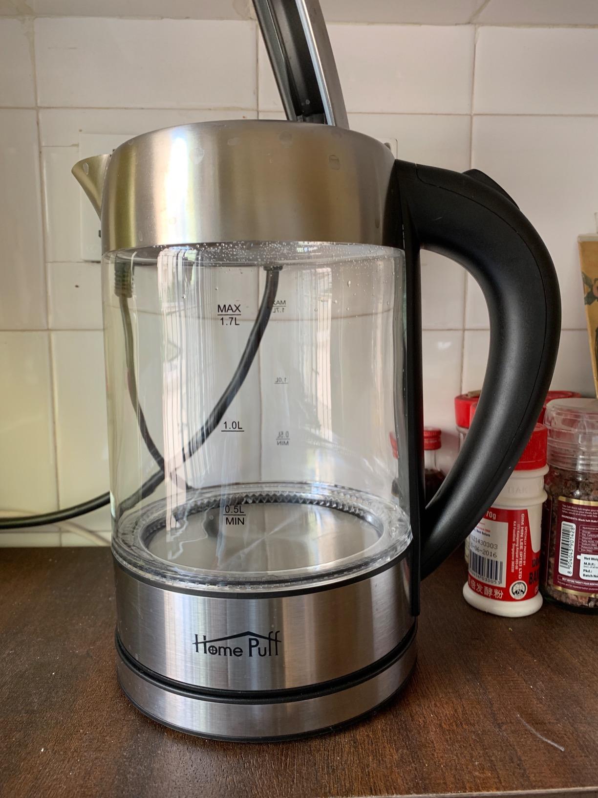Home Puff 2200-Watt Electric LED Glass Cordless Kettle 1.7L - Silver ...