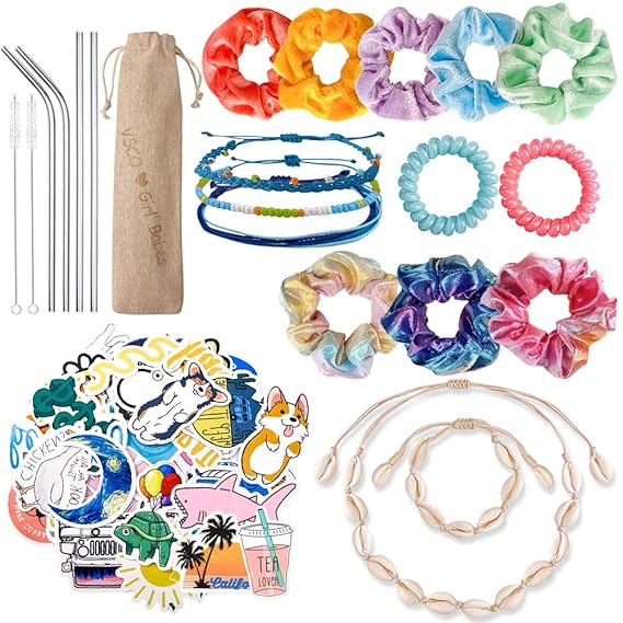 Amazon.com: Kipopo VSCO Girl Stuff Hair Scrunchies Velvet 50 Pack ...