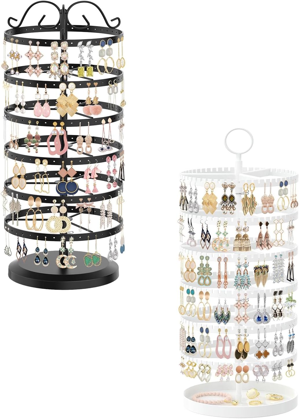 Amazon.com: iDavosic.ly 6 Tier Rotating Earring Holder Organizer Set of ...