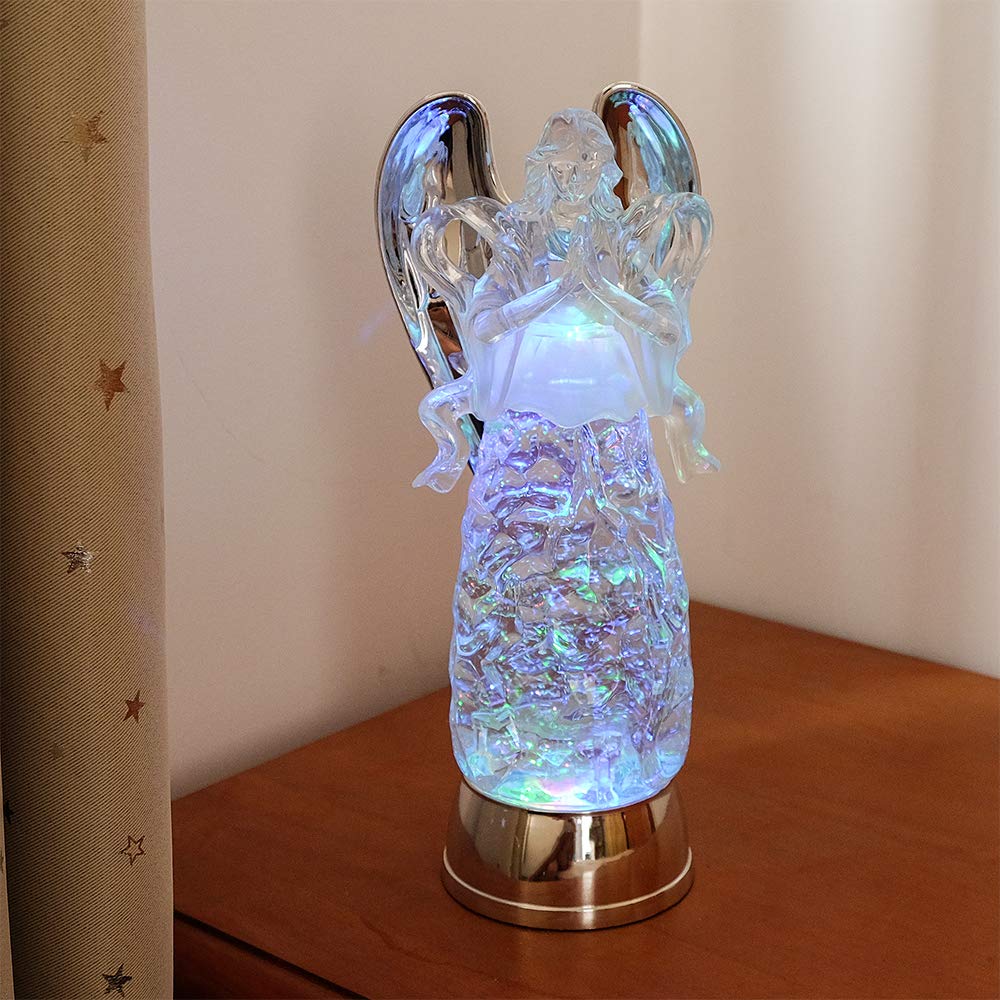 Snapklik.com : Eldnacele Light Up 11 Inch Clear Acrylic Praying Angel ...