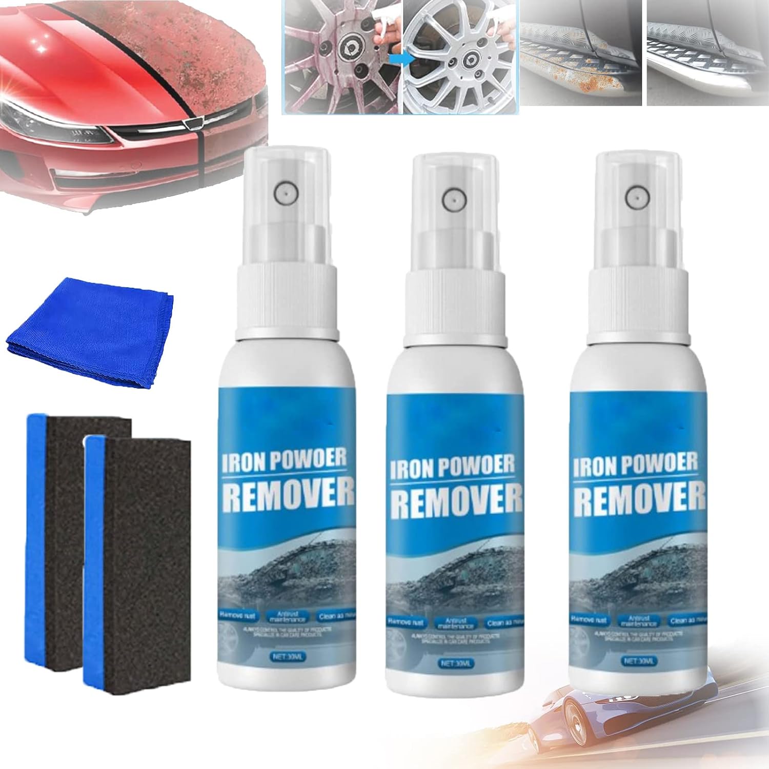 Amazon.com: RJDJ Car Rust Removal Spray Metal Paint Cleaner Spray ...