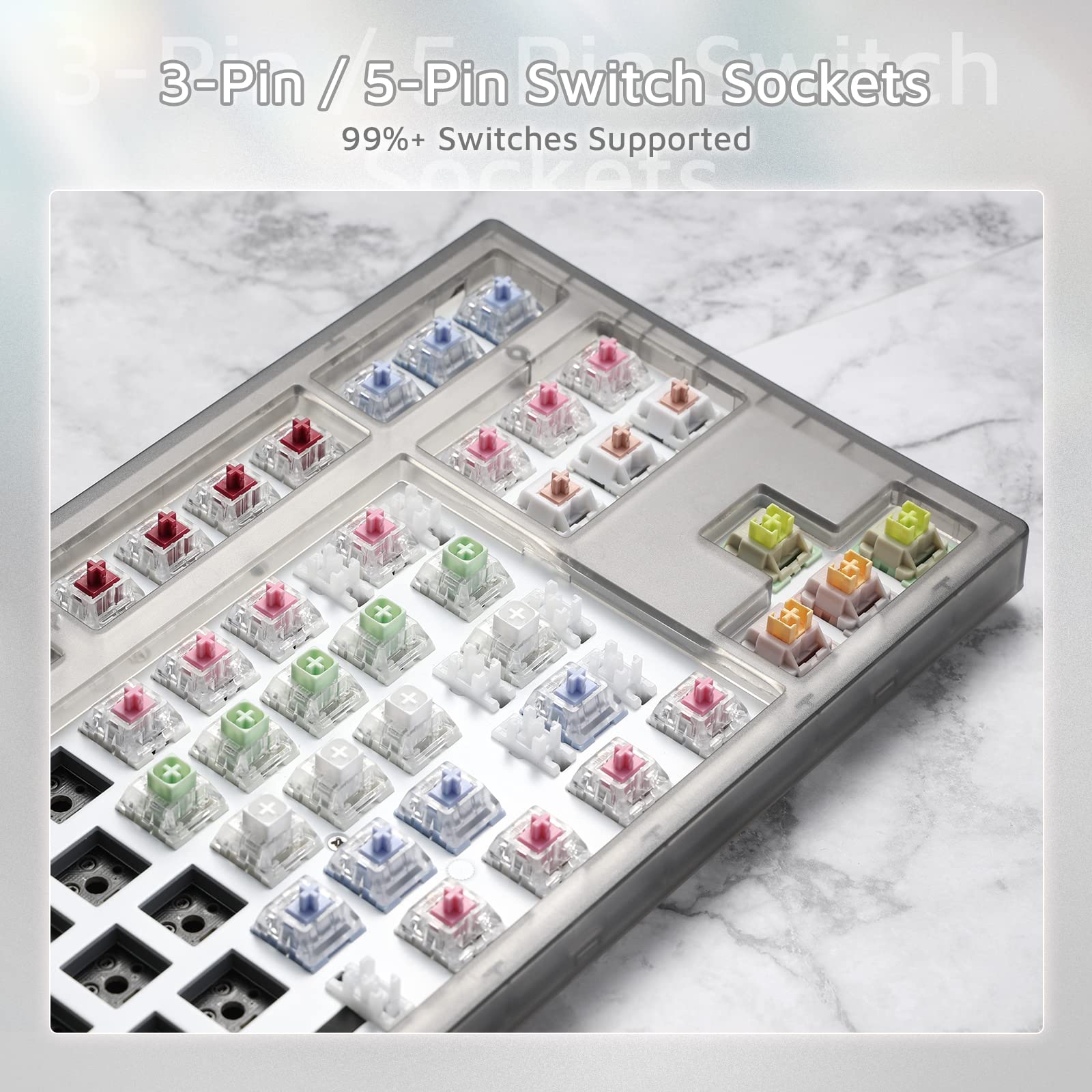 FL ESPORTS MK870 CMMK 87 Keys RGB Modular Mechanical Keyboard, 80% TKL Wired Gaming Keyboard DIY ...