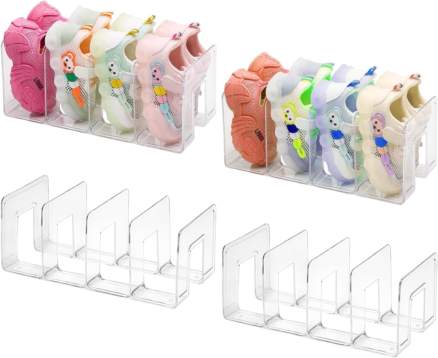Amazon.com: COFFLY Clear Acrylic Kids Shoe Rack for Closet Organizers ...