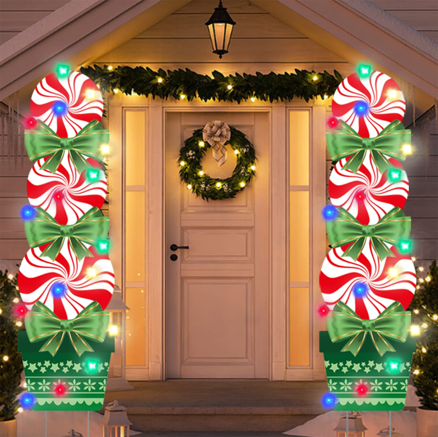 Vagski Candyland Christmas Outdoor Yard Decorations Peppermint Candy ...