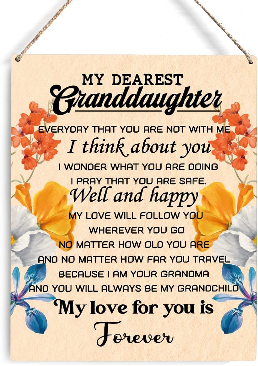 Amazon.com: Farmhouse Granddaughter Wooden Sign Wall Decor Rustic My ...