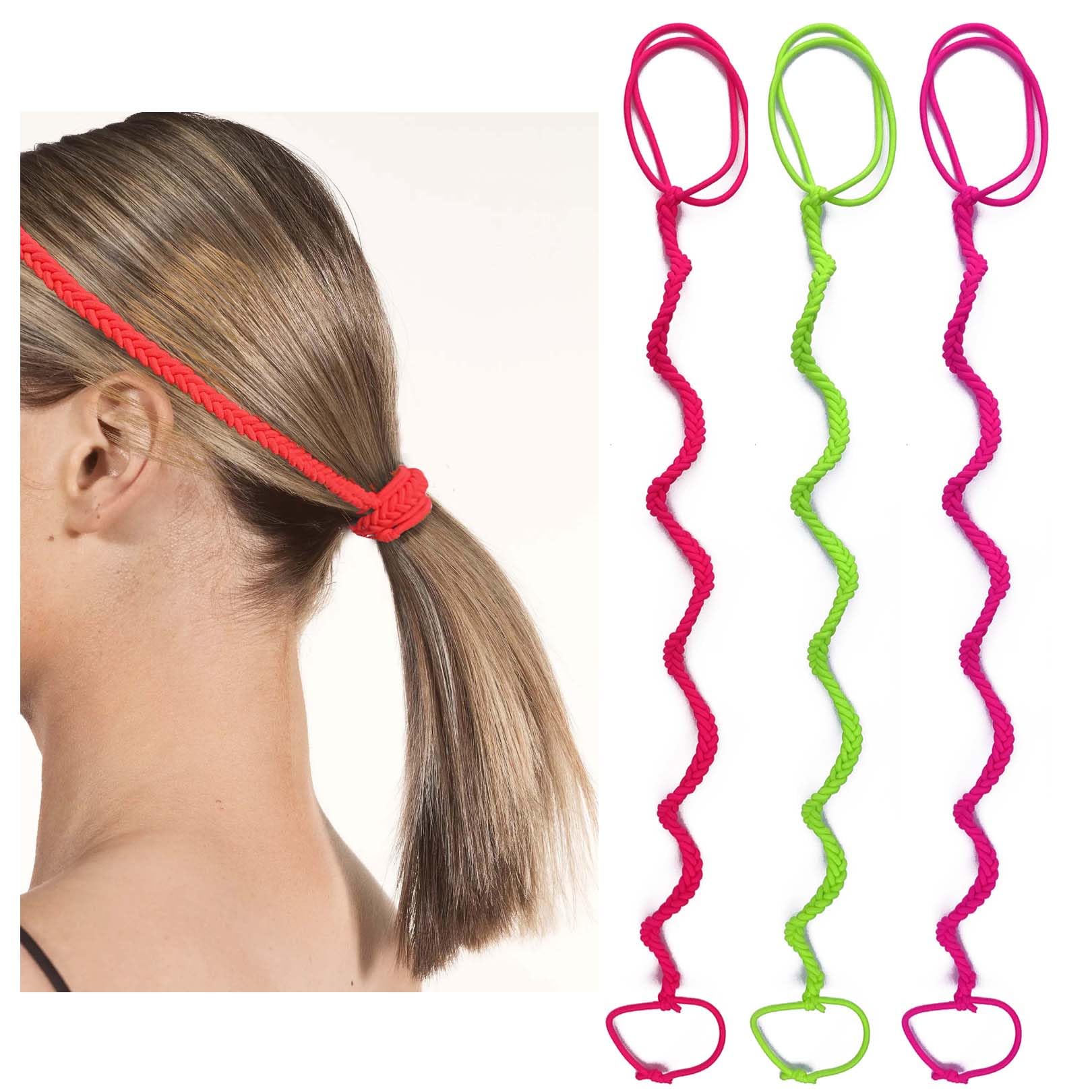 Amazon.com : 3 Packs 16" Elastic Hair Ties for Thin Hair, Strong ...