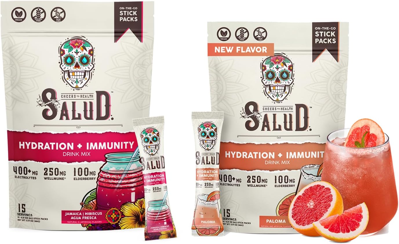 Salud 2-Pack | 2-in-1 Hydration + Immunity (Hibiscus) & Hydration ...