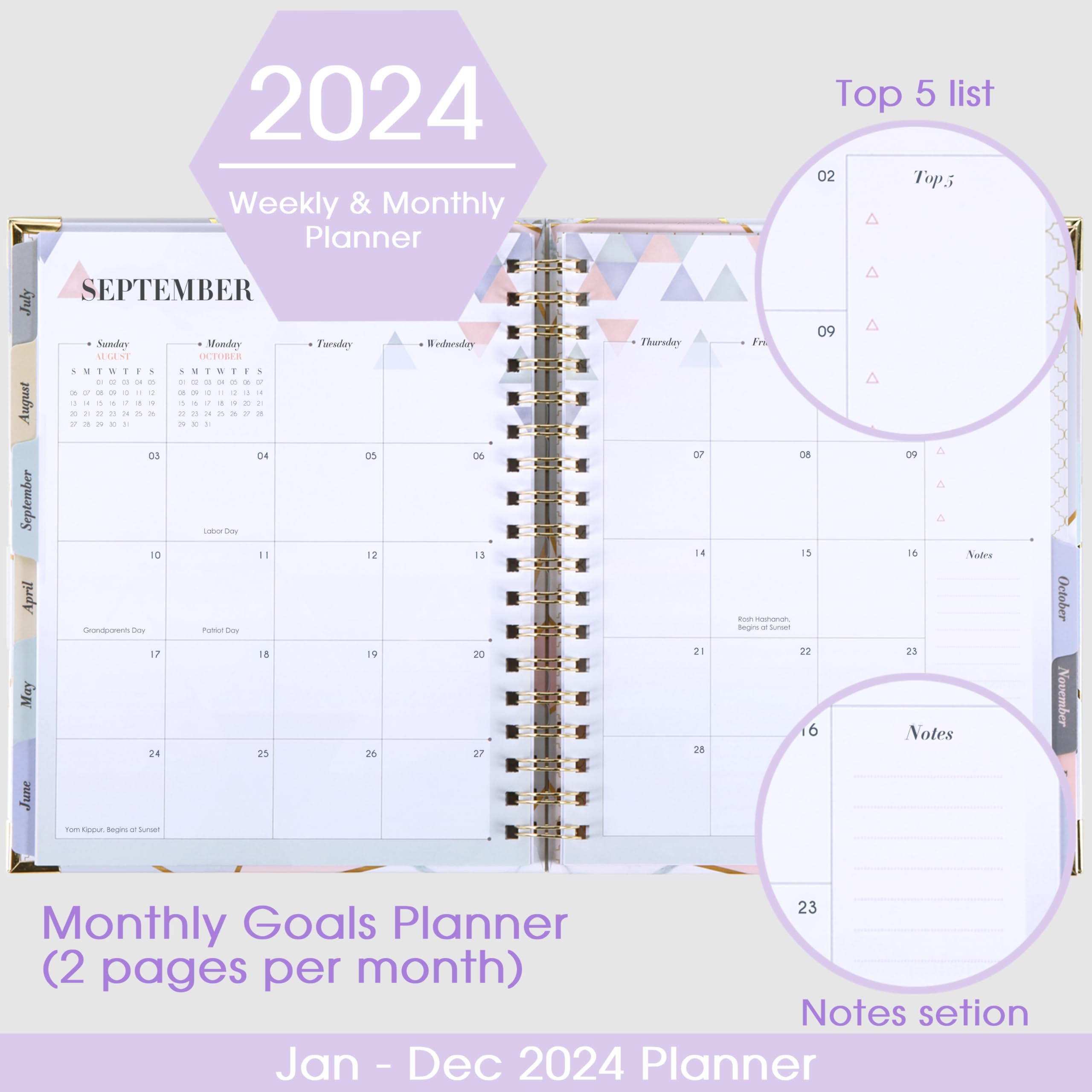Snapklik.com : 2024 Planner - Weekly & Monthly Planner 2024