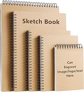 Amazon.com: Vebermo Sketch Book with Customizable Cover, Top Spiral ...
