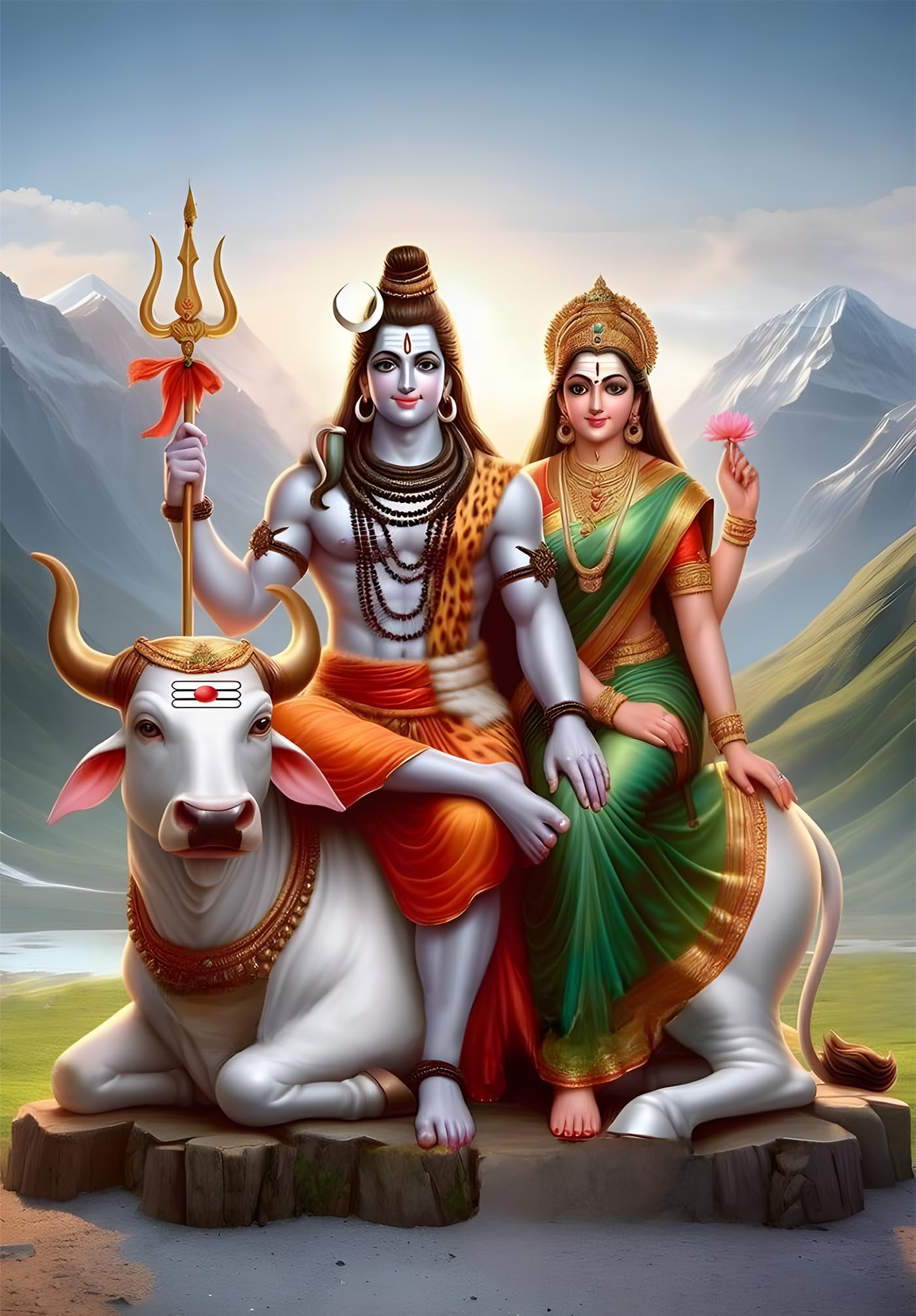 Lord Shiva and Parvati Wall Poster | Lord Shiva Stickering | Lord Shiva ...