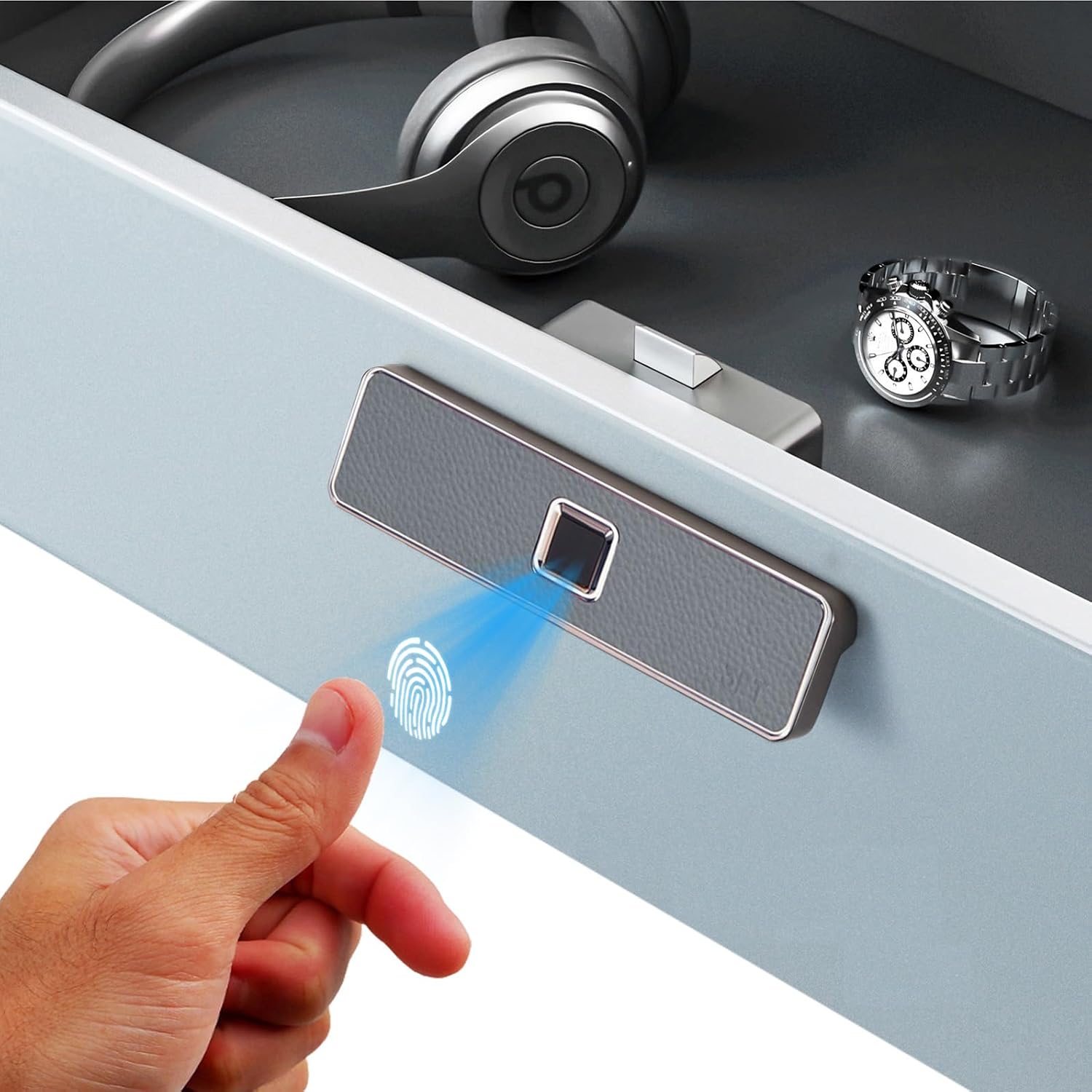 3FTF0032 Fingerprint Cabinet Lock Charging Type Password Lock Drawer ...