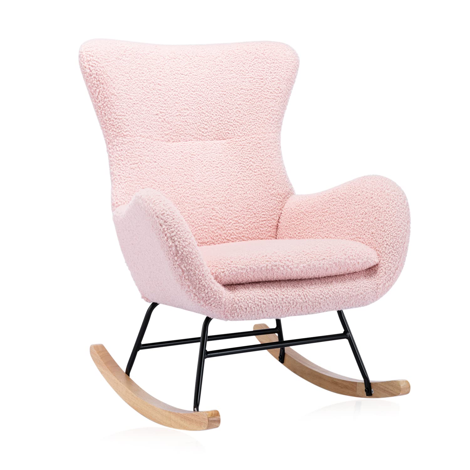 Amazon.com: Tsuysi Teddy Rocking Chair Nursery, Upholstered Rocking ...