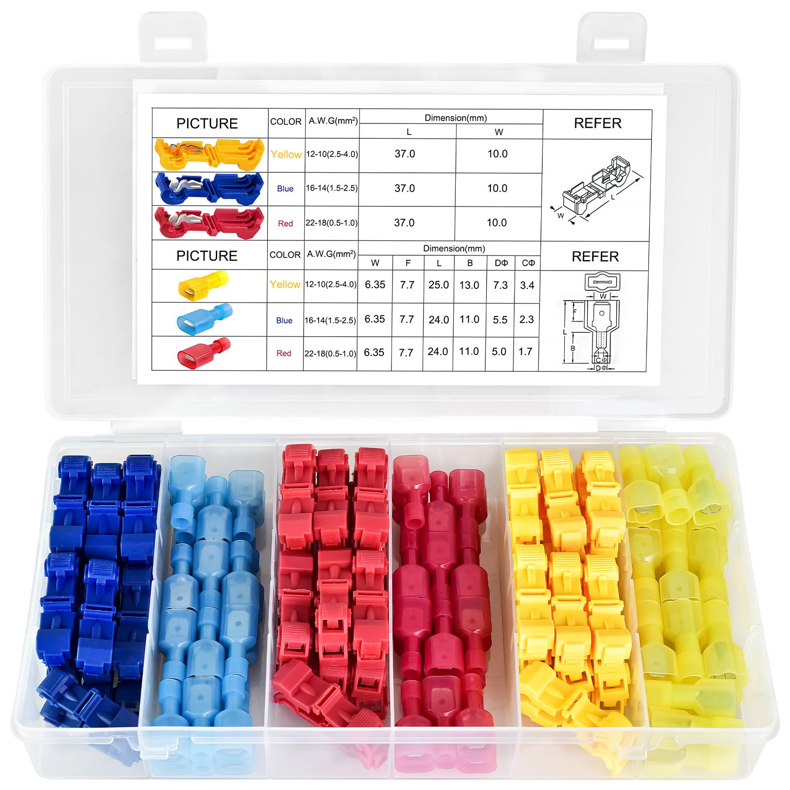 Snapklik.com : MuHize Upgraded 150-Piece Tap Wire Connectors, Quick ...