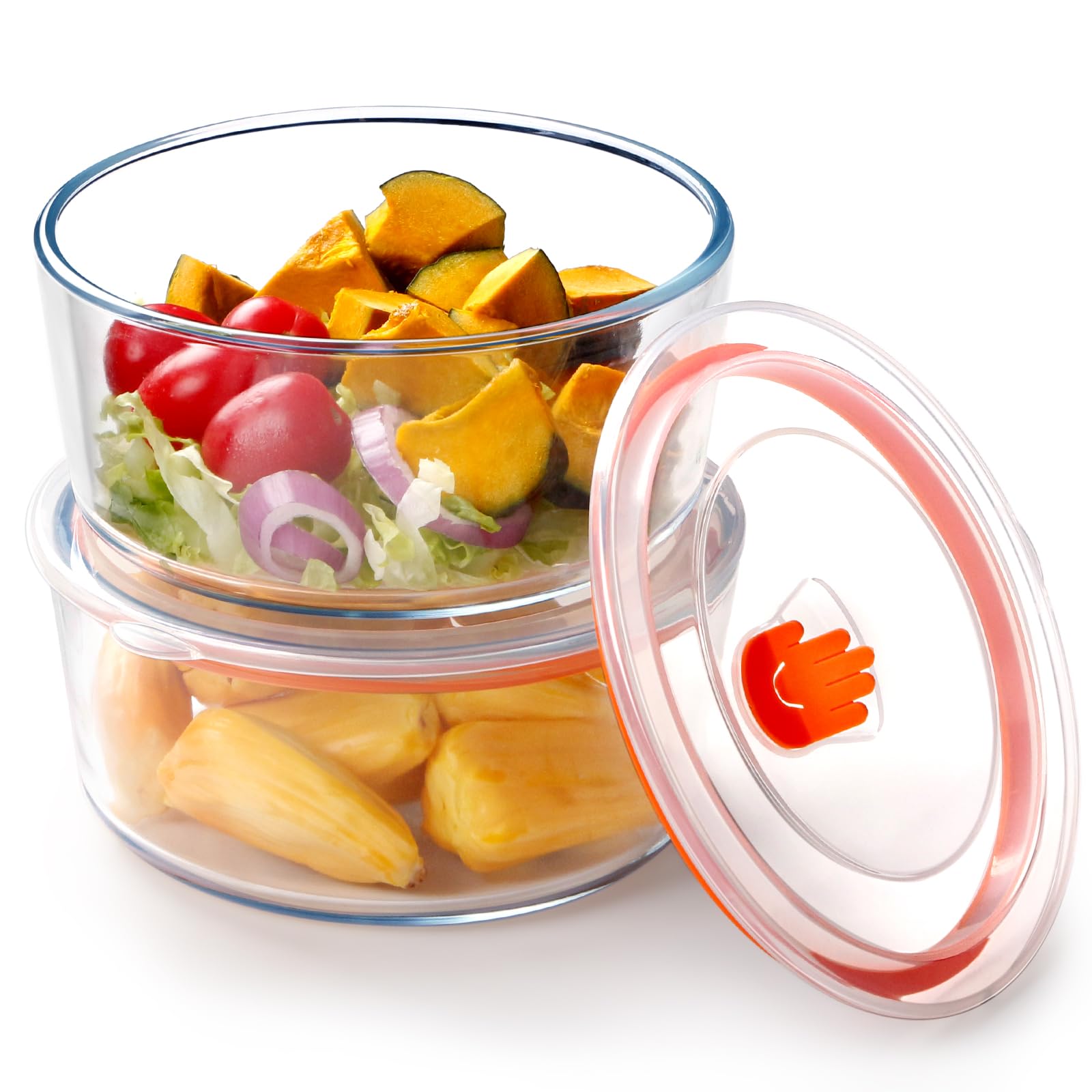 NUTRIUPS Small Glass Containers with Lids 14.7cm Glass Meal Prep ...